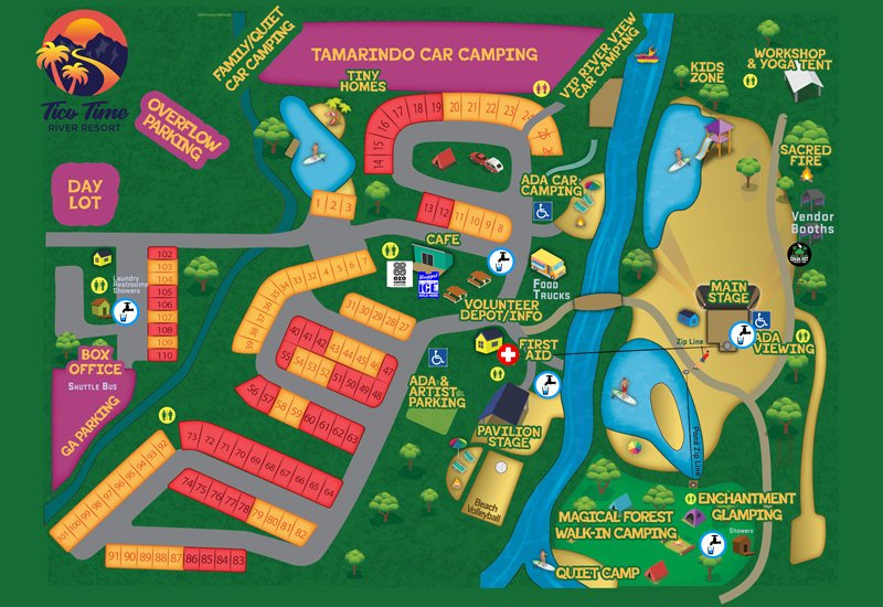 FESTIVAL MAP - Tico Time Bluegrass Festival